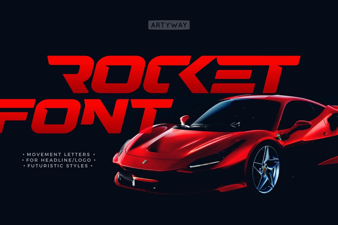 Rocket Movement Font Automotive Font, Car Font, Racing Font, Action ...