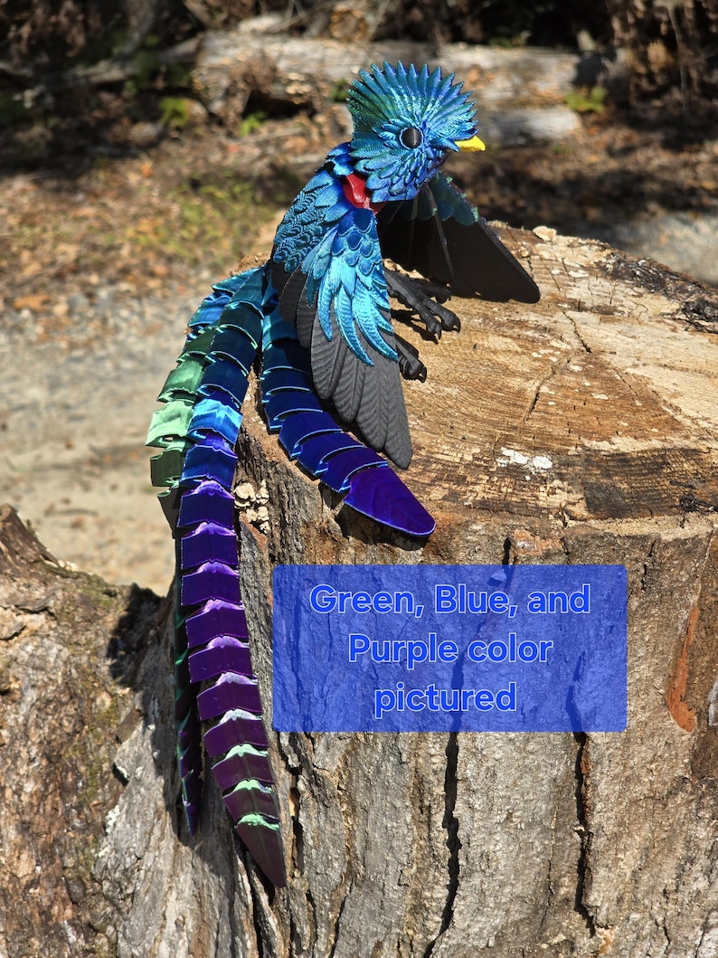 Articulated Quetzal Bird 3d Printed Fidget Friend - Etsy