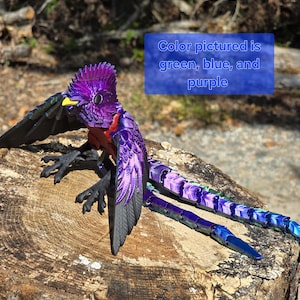 Articulated Quetzal Bird 3d Printed Fidget Friend - Etsy