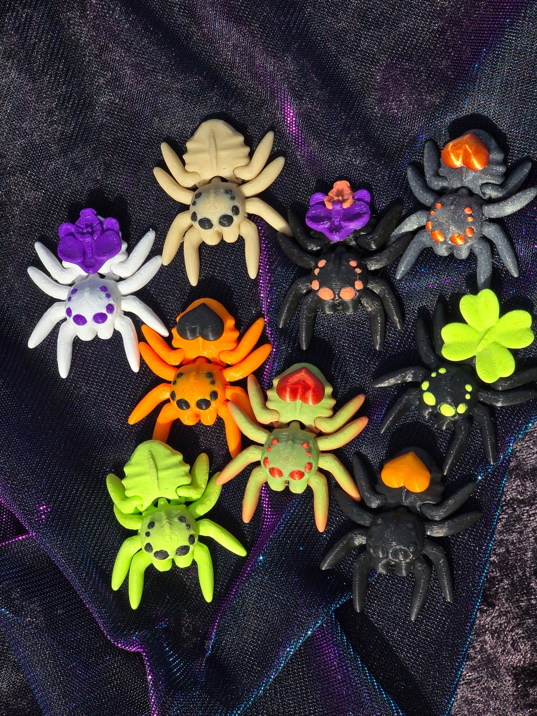 Mystery 3d Printed Fidget Spiders and Spider Web - Etsy