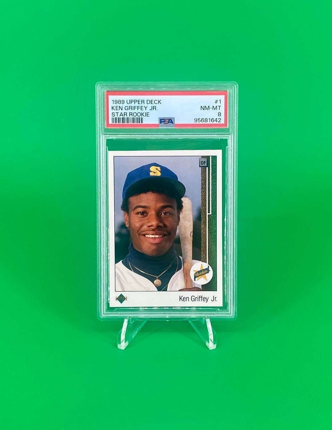Graded Ken Griffey Jr RC! ~ PSA 8 Nm-mint ~ 1989 Upper Deck Rookie Card ...