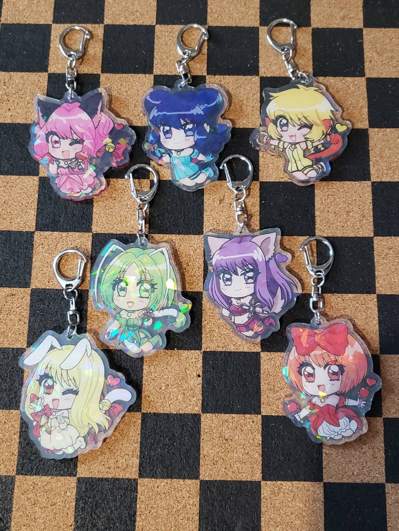Tokyo Mew Mew Magical Girl Cute Anime Acrylic Keychain Charms - Etsy