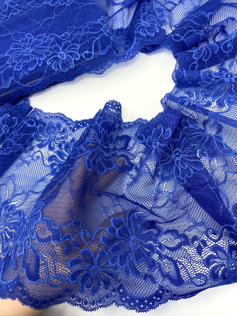 Cobalt Royal Blue Floral Embroidery 3D Lace Trim by the Yard - Etsy