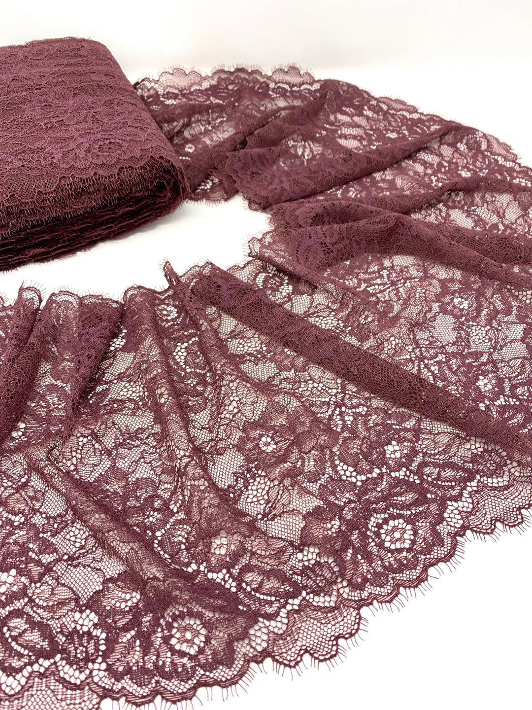 Extra Soft Elastic Burnt Plum Lace Trim for DIY Lingerie - Etsy