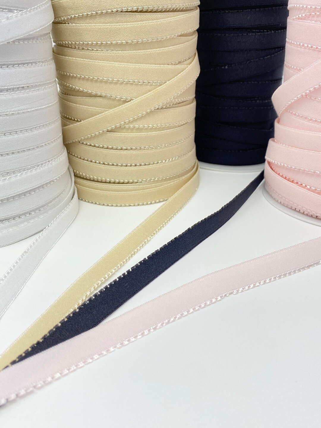 Picot Elastic for Bras and Bralettes White 10mm, Beige 10mm, Black 11mm ...