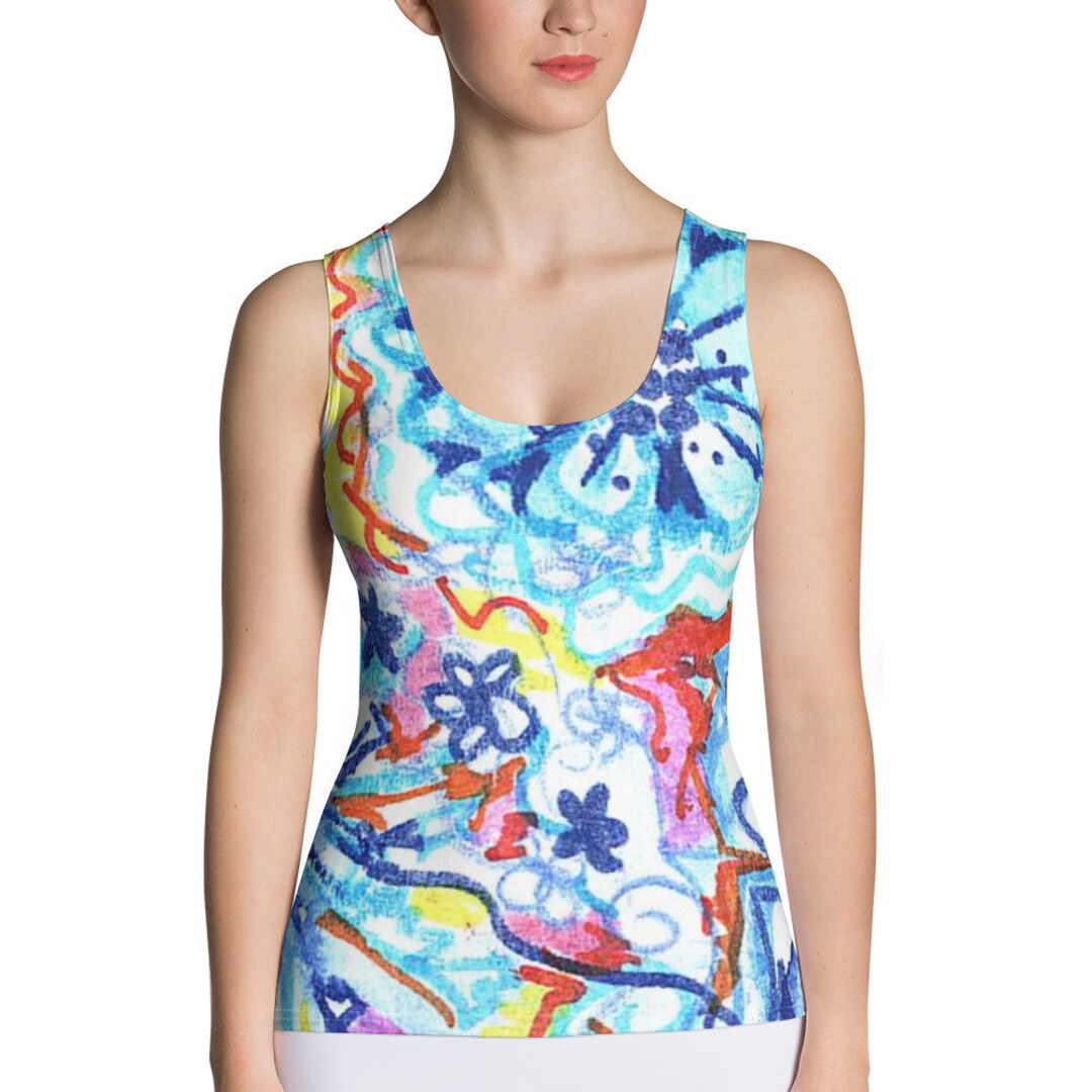 Designer Tank Top Colorful Tank Top Tank Top Women's - Etsy