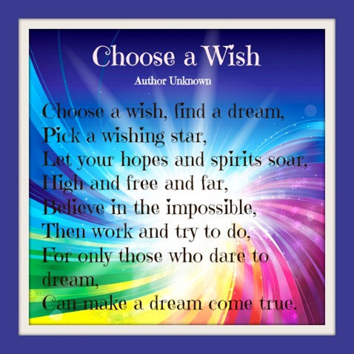 Choose a Wish poem download | Etsy