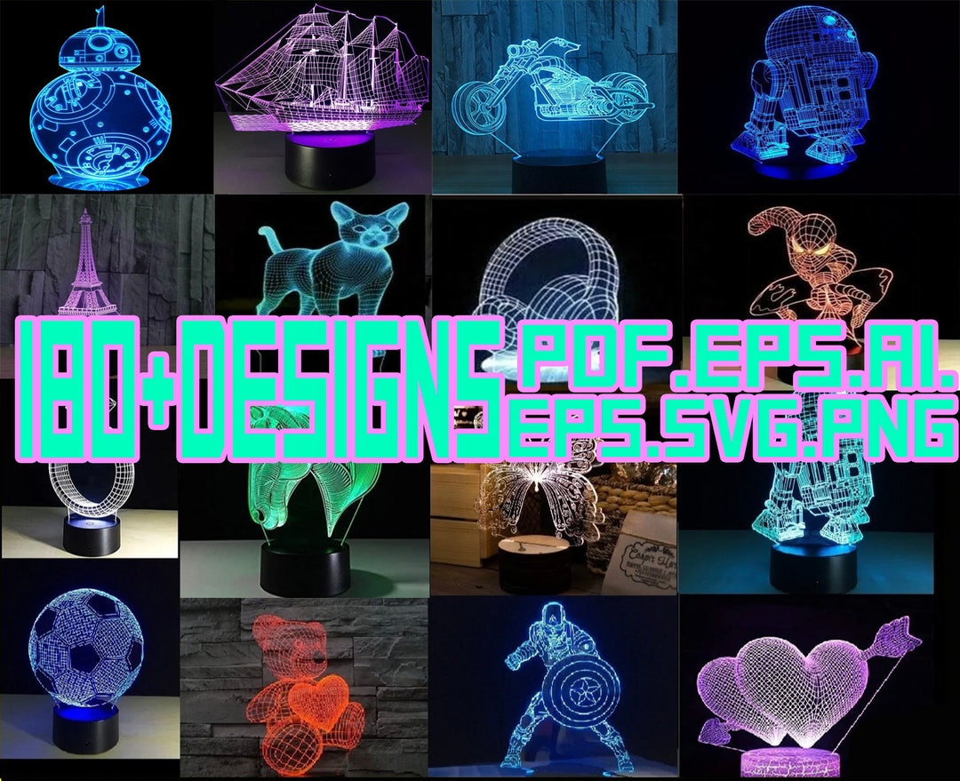 180 Designs for Laser Engraving Led Acrylic Lamps Instant - Etsy UK