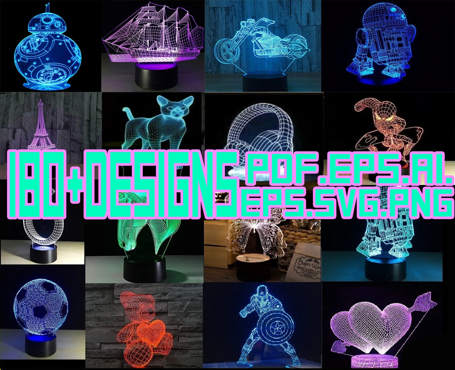 Page 3d Small Night Lamp Colorful Touch Led Pig Three-dimensional ...