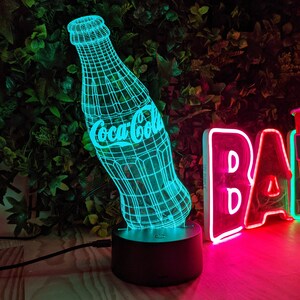 Coca Cola, Led Light Perfect for Mancave or Home Bar - Etsy UK