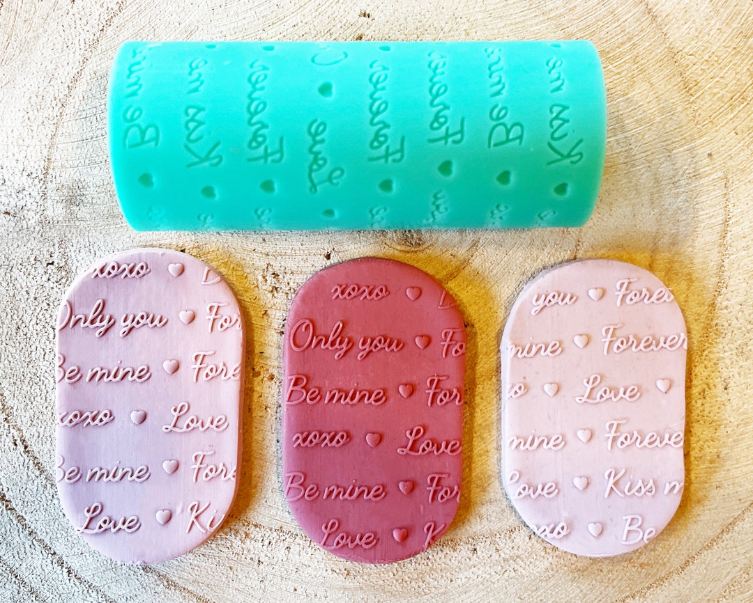 Polymer Clay Love Messages Roller | Polymer Clay Valentines Roller ...