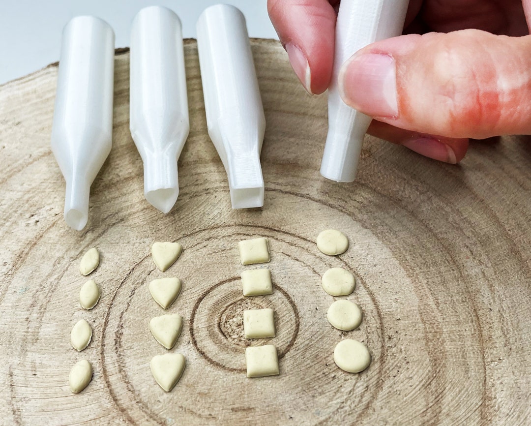 Micro Polymer Clay Cutter Set of 4, Easy Grip Small Polymer Clay ...