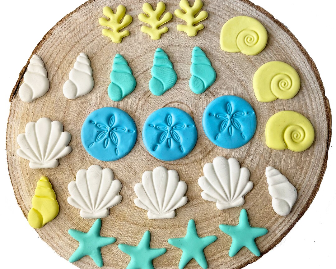 Sea polymer clay cutters pack | Seashell embossing cutters | stamp ...
