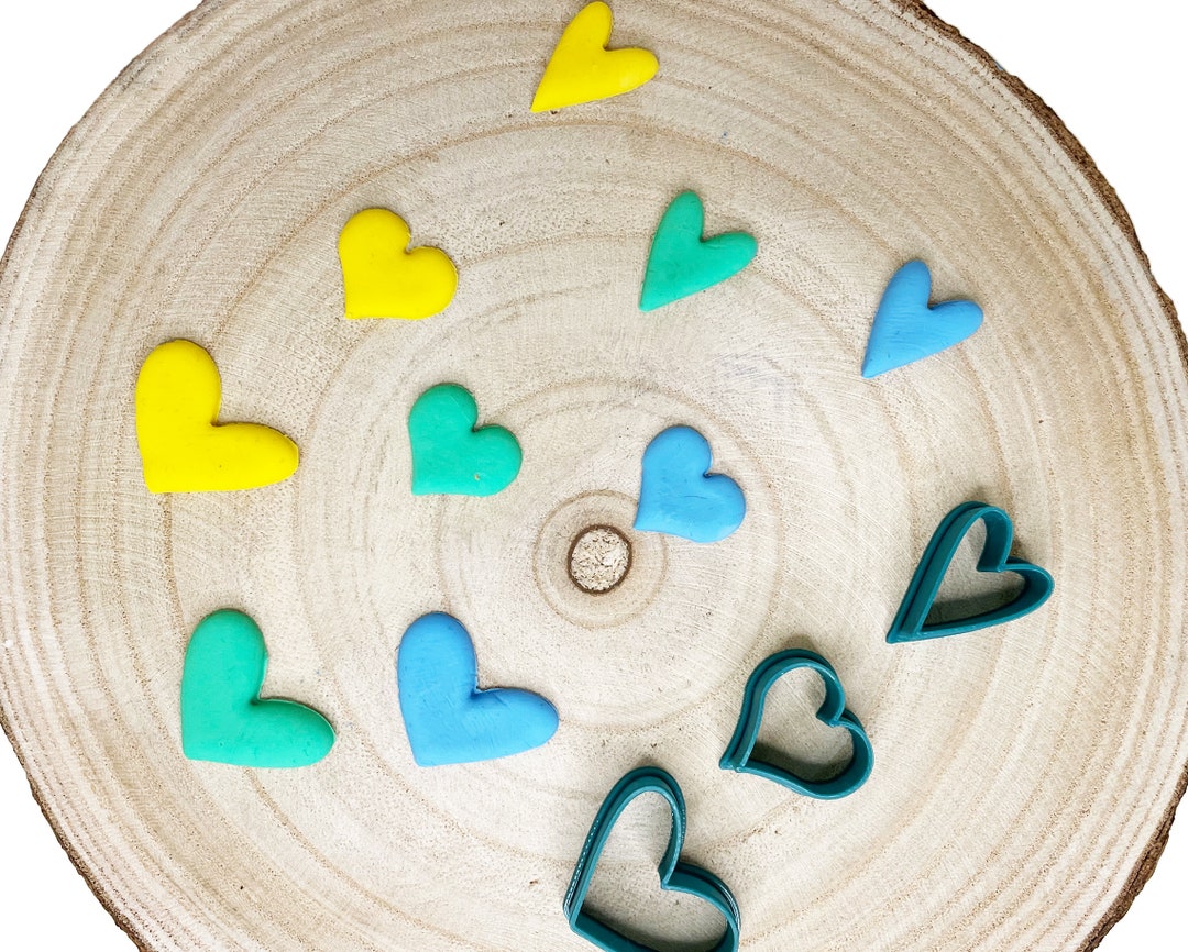 Mini Rustic Hearts Polymer Clay Cutters Cutter Earring Cutters Polymer ...