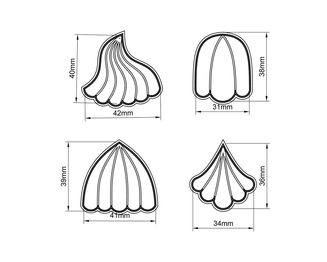 Polymer clay shape cutters BUNDLE Ceramic clay cutters set | Etsy