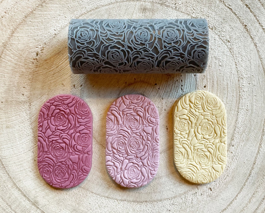Polymer Clay Roses Texture Roller | Polymer Clay Patterns | Flower ...