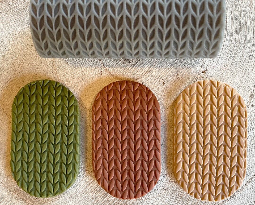 Polymer Clay Knit Texture Roller | Polymer Clay Patterns | Knit Texture | Polymer Clay Knitting ...