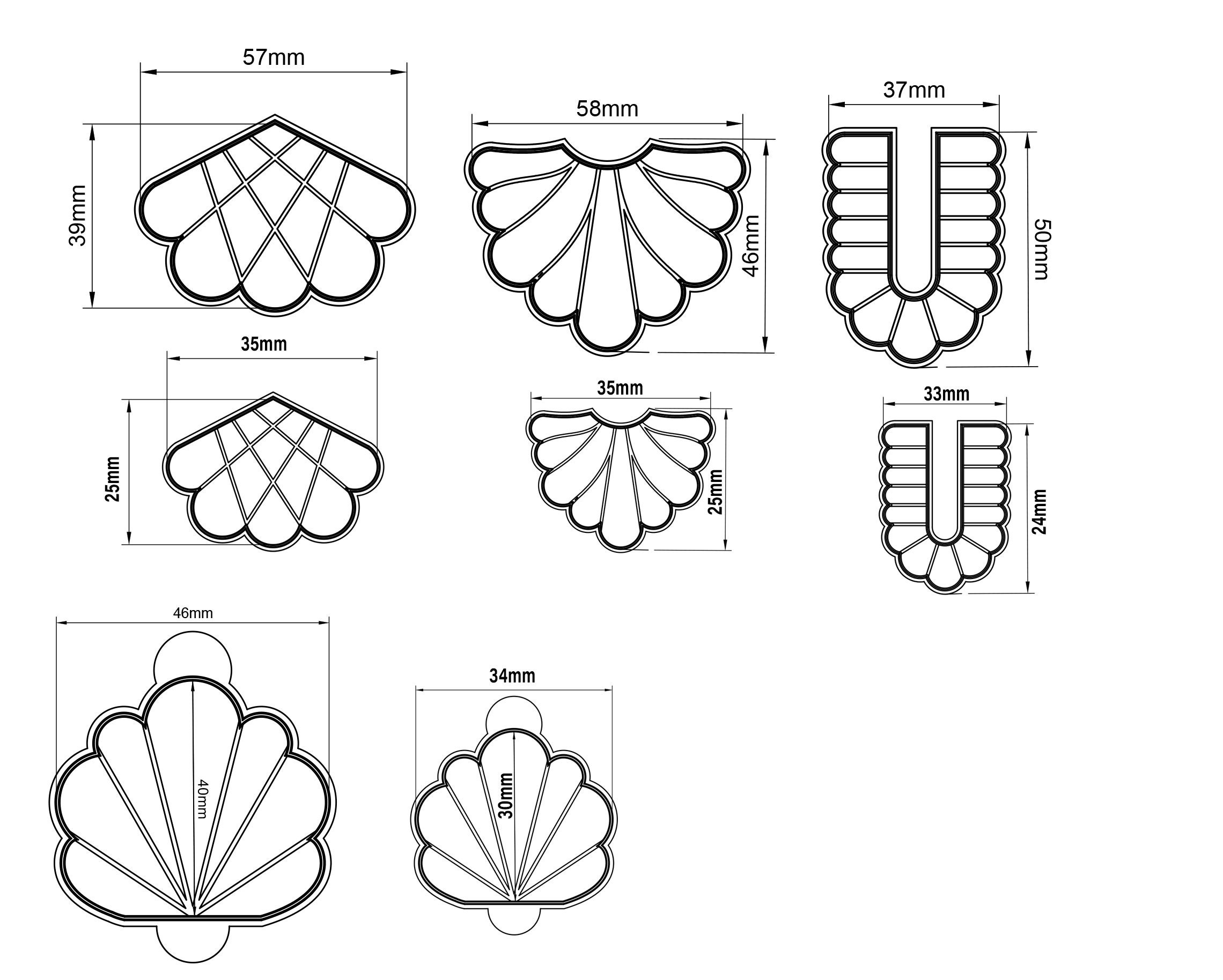 Polymer Clay Shape Cutter Seashell Embossing Cutters Stamp - Etsy