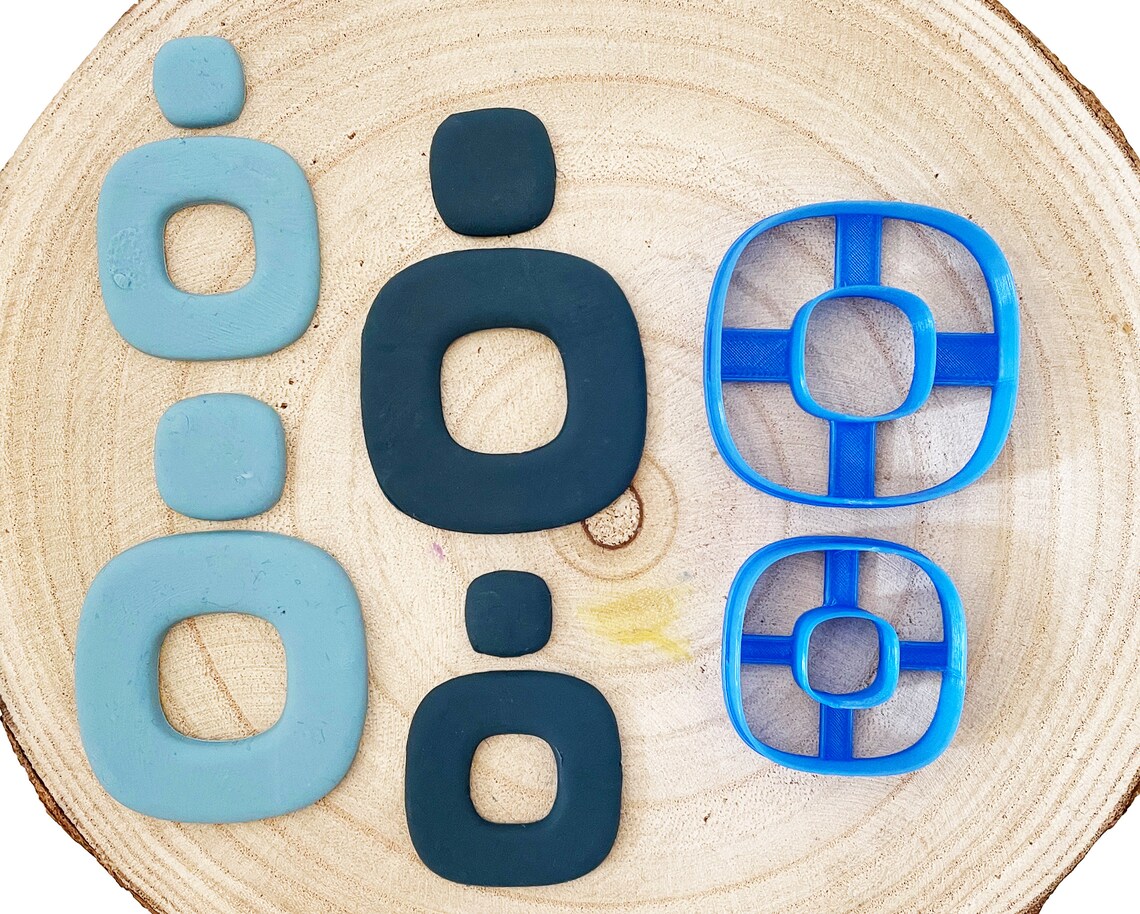 Polymer clay earring set Ceramic clay cutters set Clay | Etsy