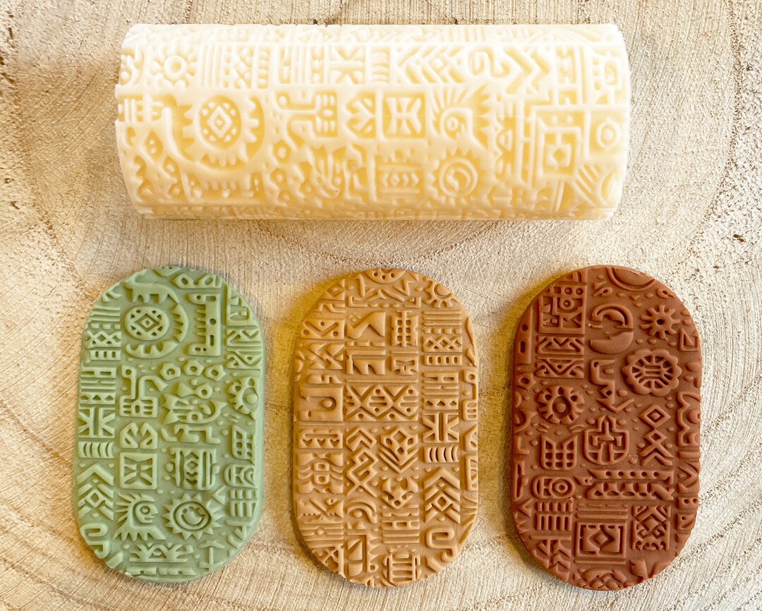 Polymer Clay Aztec Texture Roller | Polymer Clay Patterns | Aztec ...