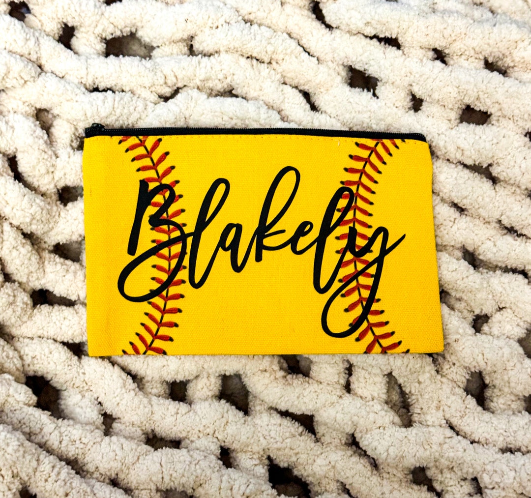 Softball Makeup Bag Pouch Personalized - Etsy