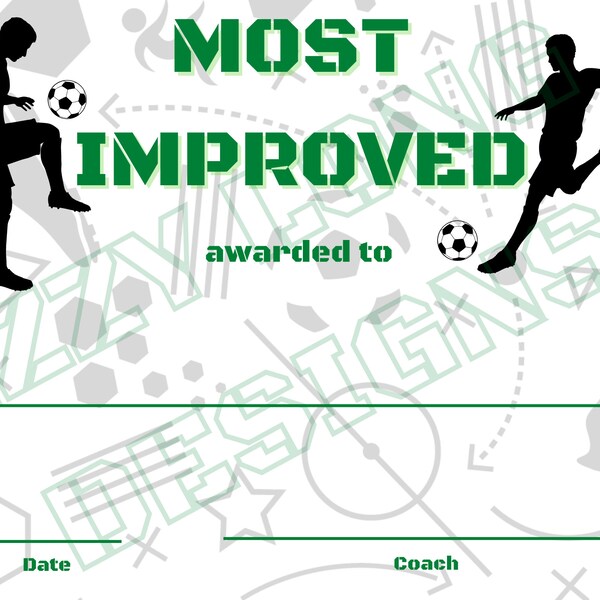 Certificate Most Improved - Etsy