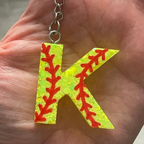 New Handmade Softball Keychain-personalized - Etsy