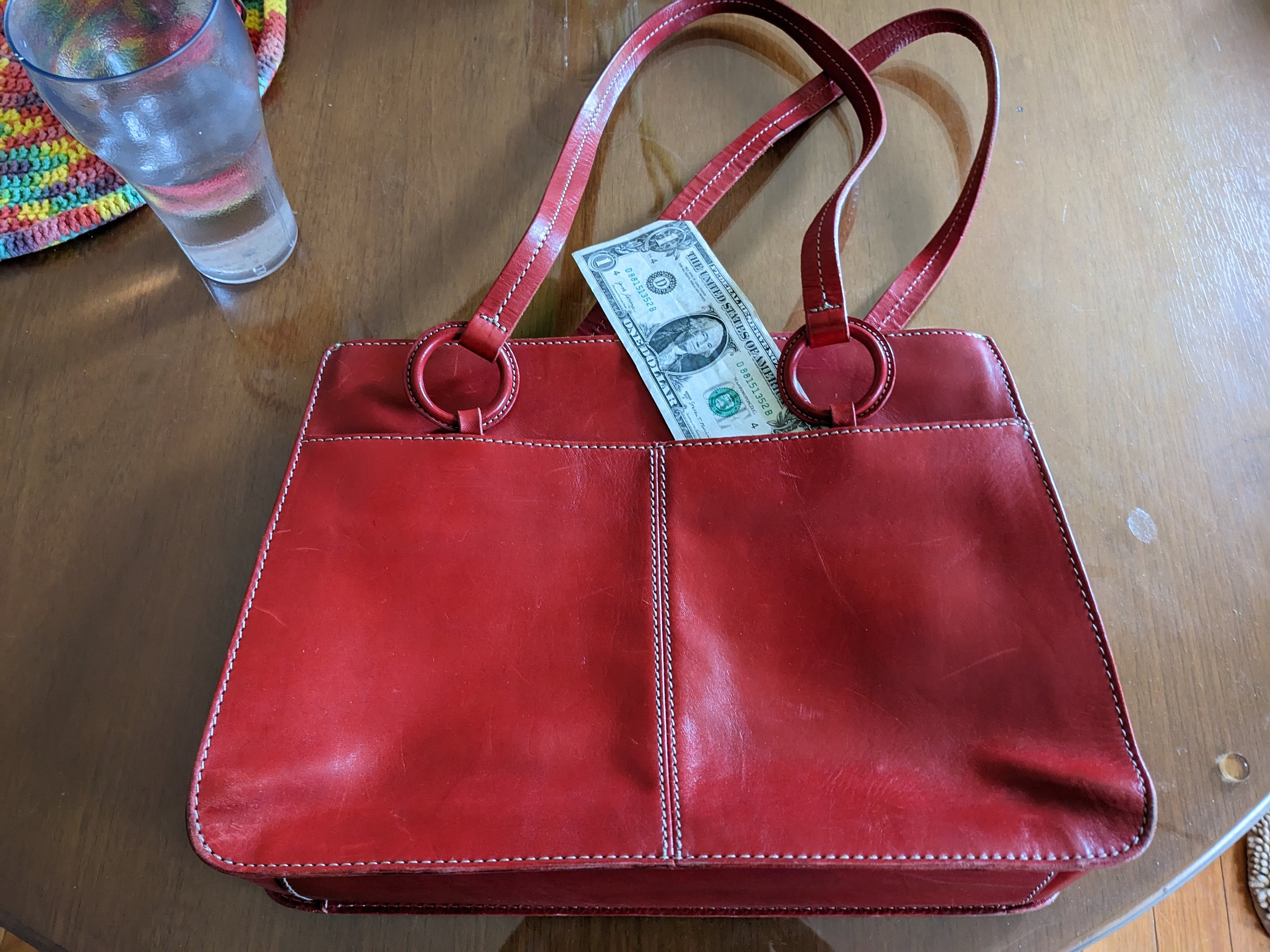 Fossil Red Leather Purse - Etsy