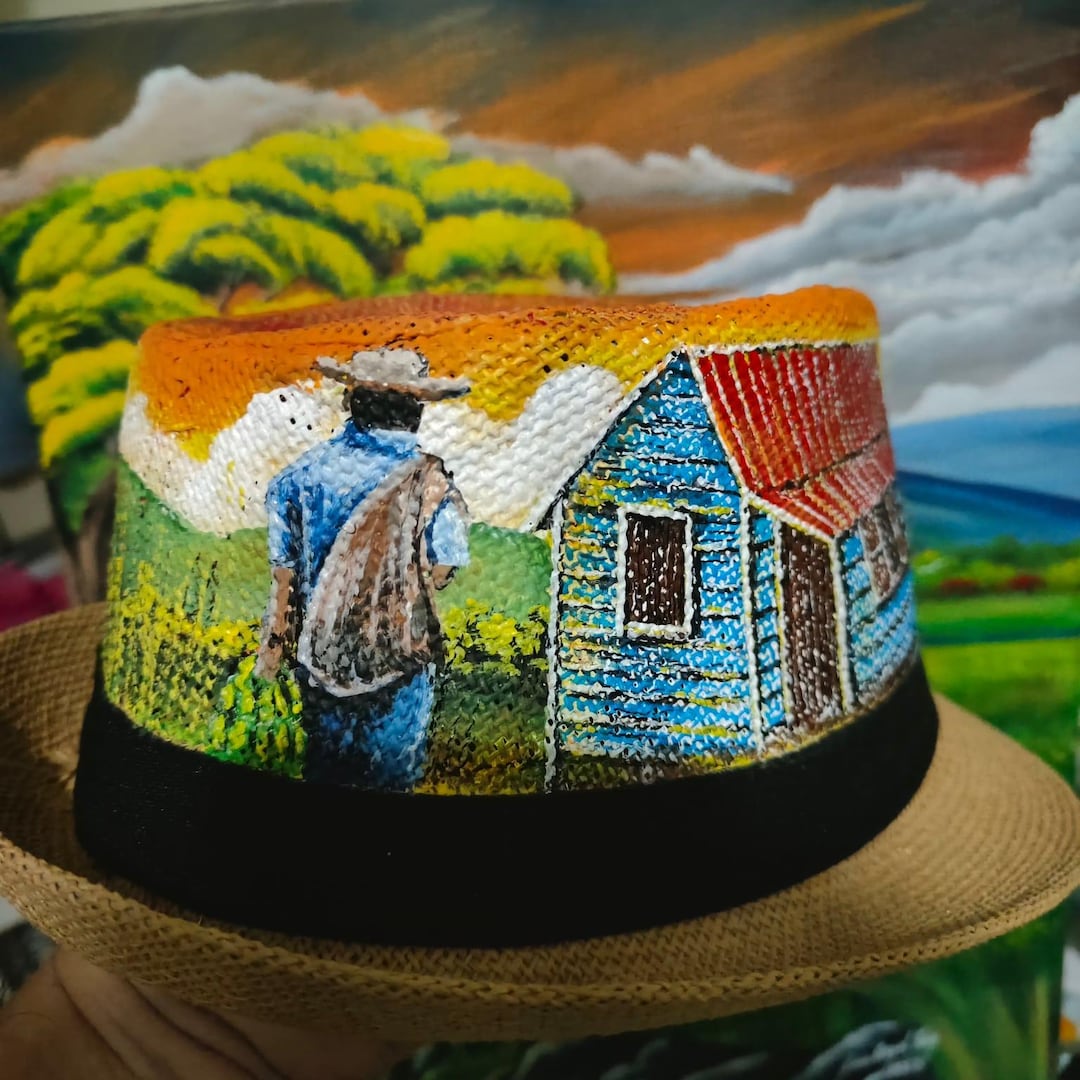 Hand-painted Hat Prints Puerto Rico - Etsy