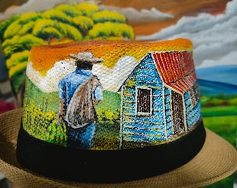 Hand Painted Fedora Paint Drip Puerto Rico by Izis La Enfermera - Etsy