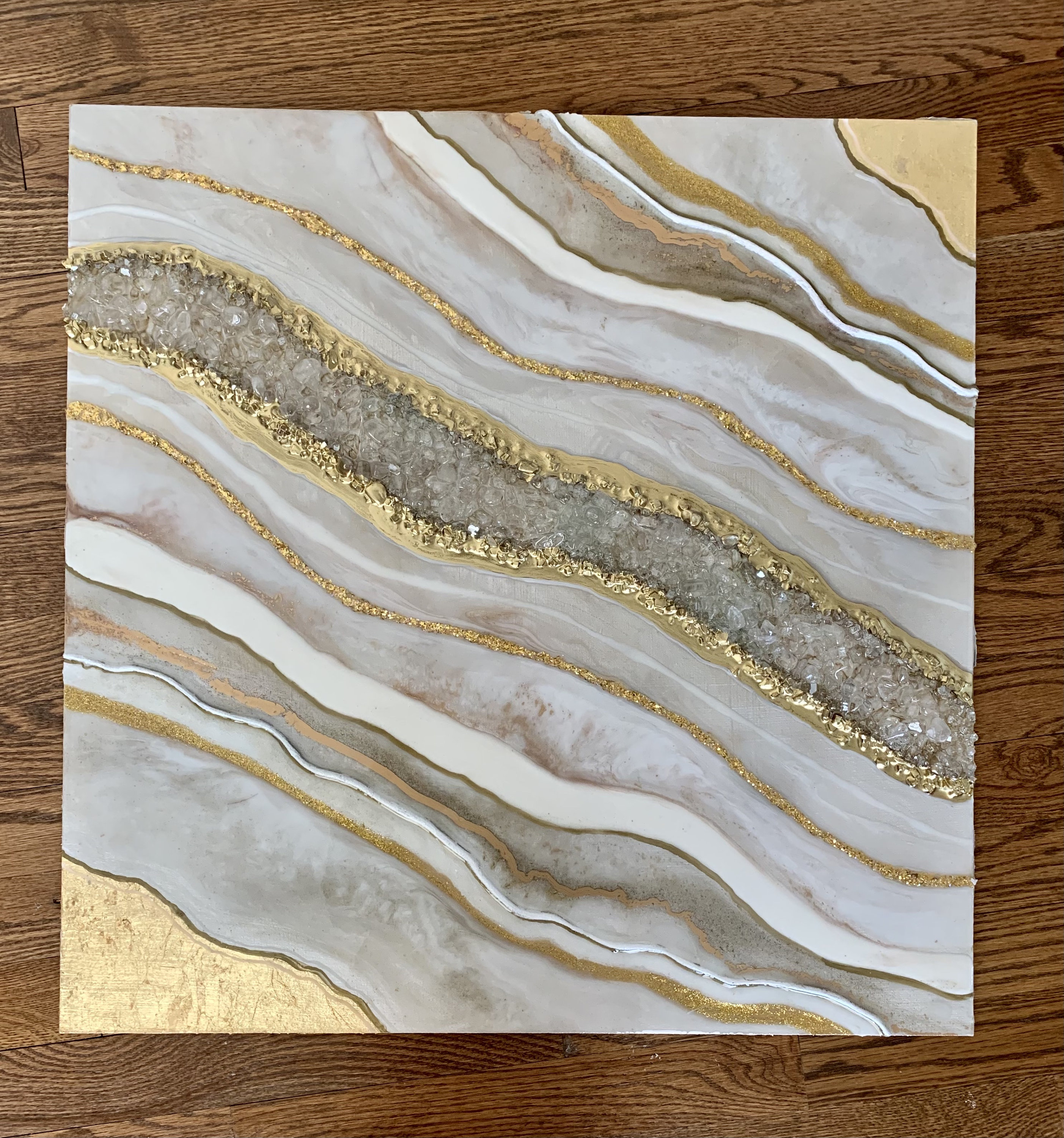 Original Abstract Painting Resin Art Agate Geode Waves | Etsy