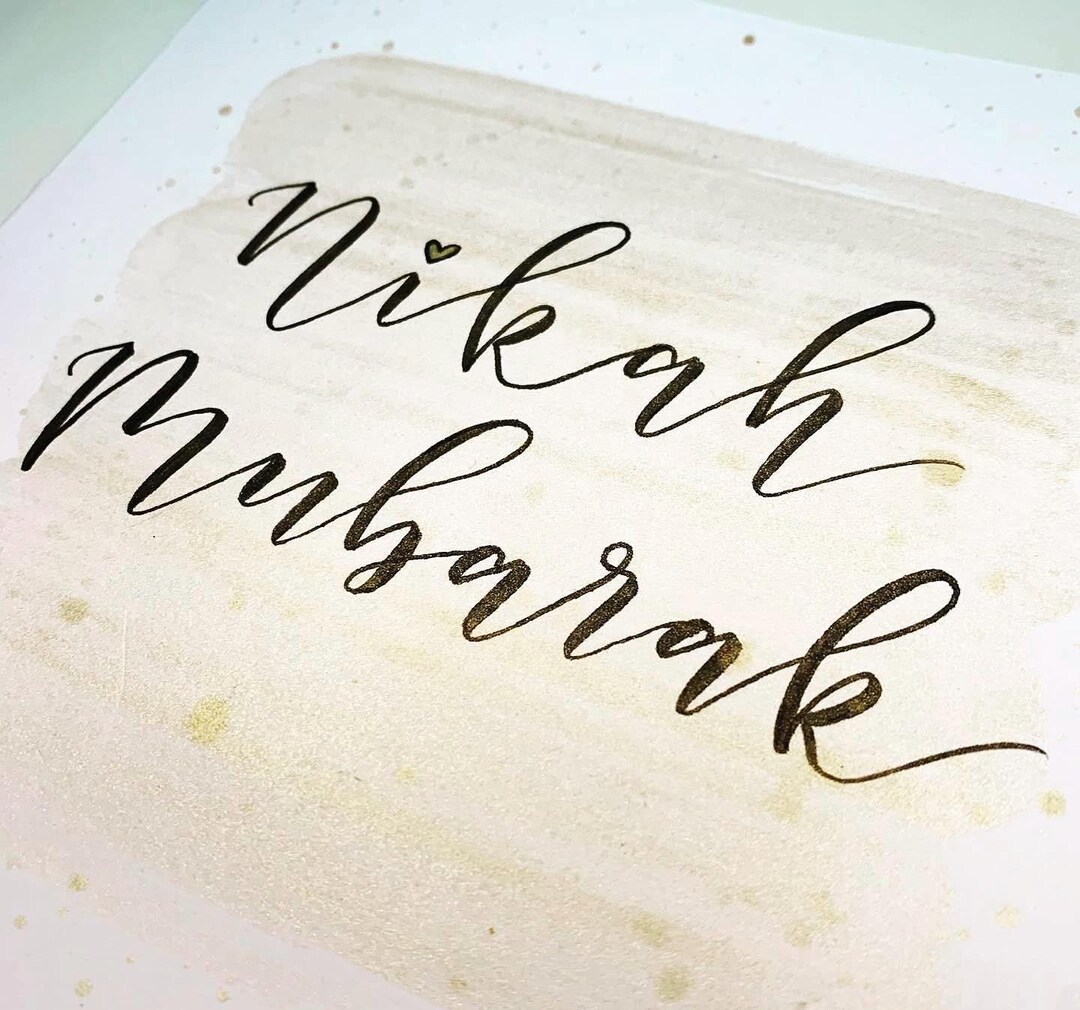 Nikah Mubarak Wedding Card Hand Made, Hand Painted, Personalised, Bride ...