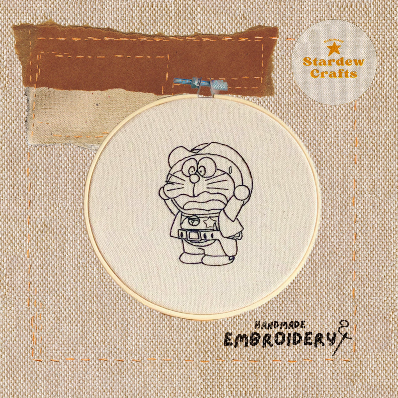 Doraemon Embroidery - Etsy