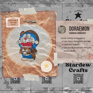 Doraemon Embroidery - Etsy