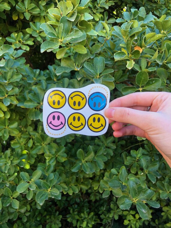 Smiley Faces Gold Chain Sticker | Etsy