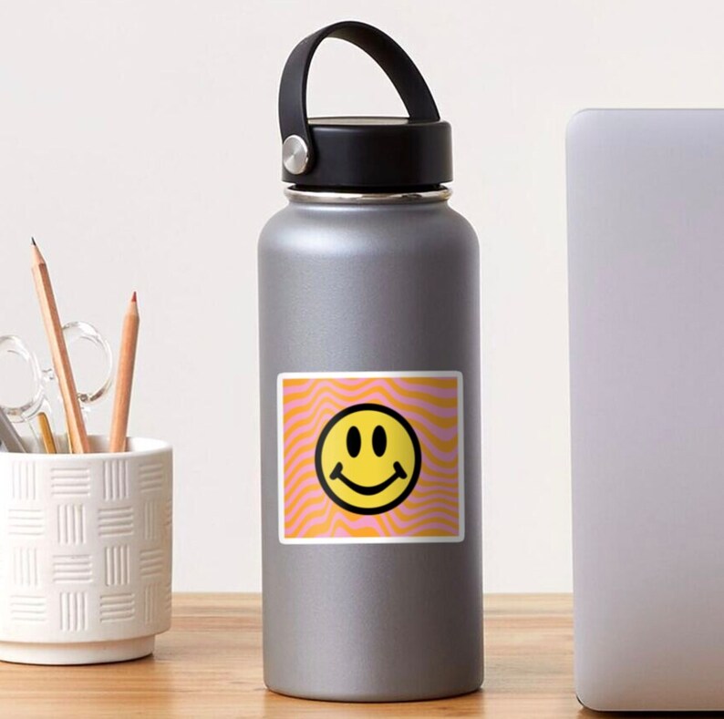 Psychedelic Smiley Face Sticker - Etsy