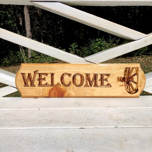 Wagon Wheel Welcome Sign - Etsy