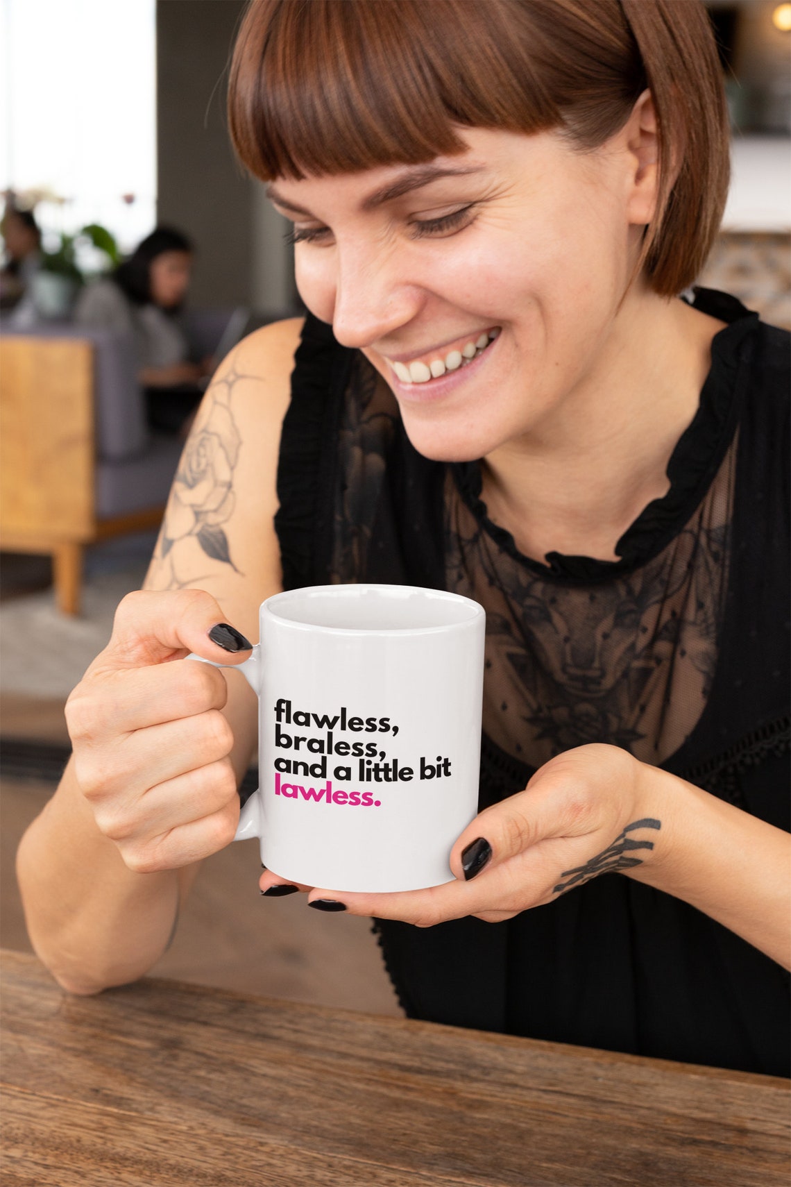 Flawless Braless and a Little Bit Lawless Mug Funny Coffee - Etsy