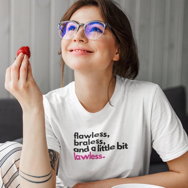 Braless White T Shirt Etsy