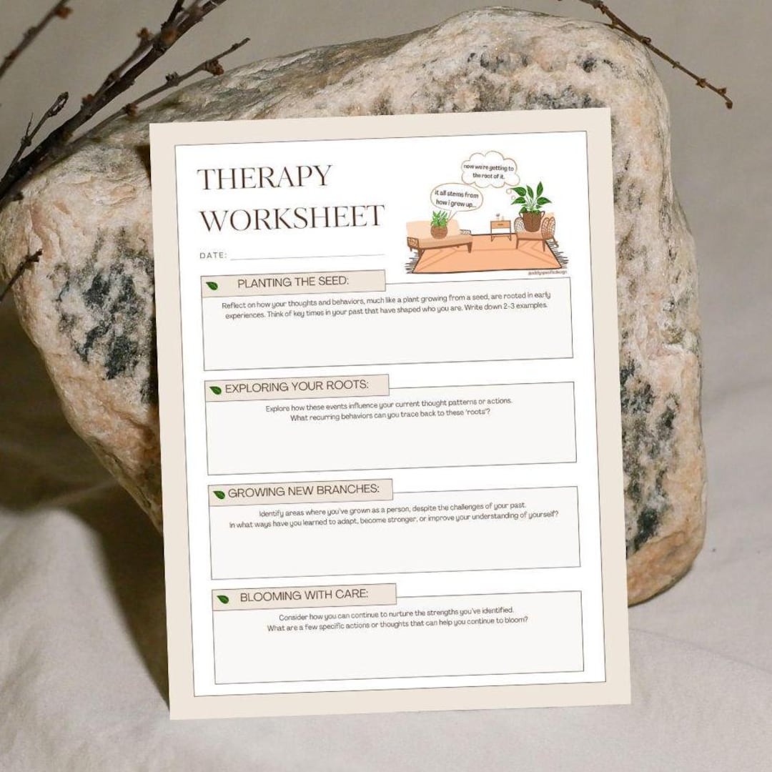 Therapy Worksheet, Digital Printable Work Sheet Download, Mental Health ...