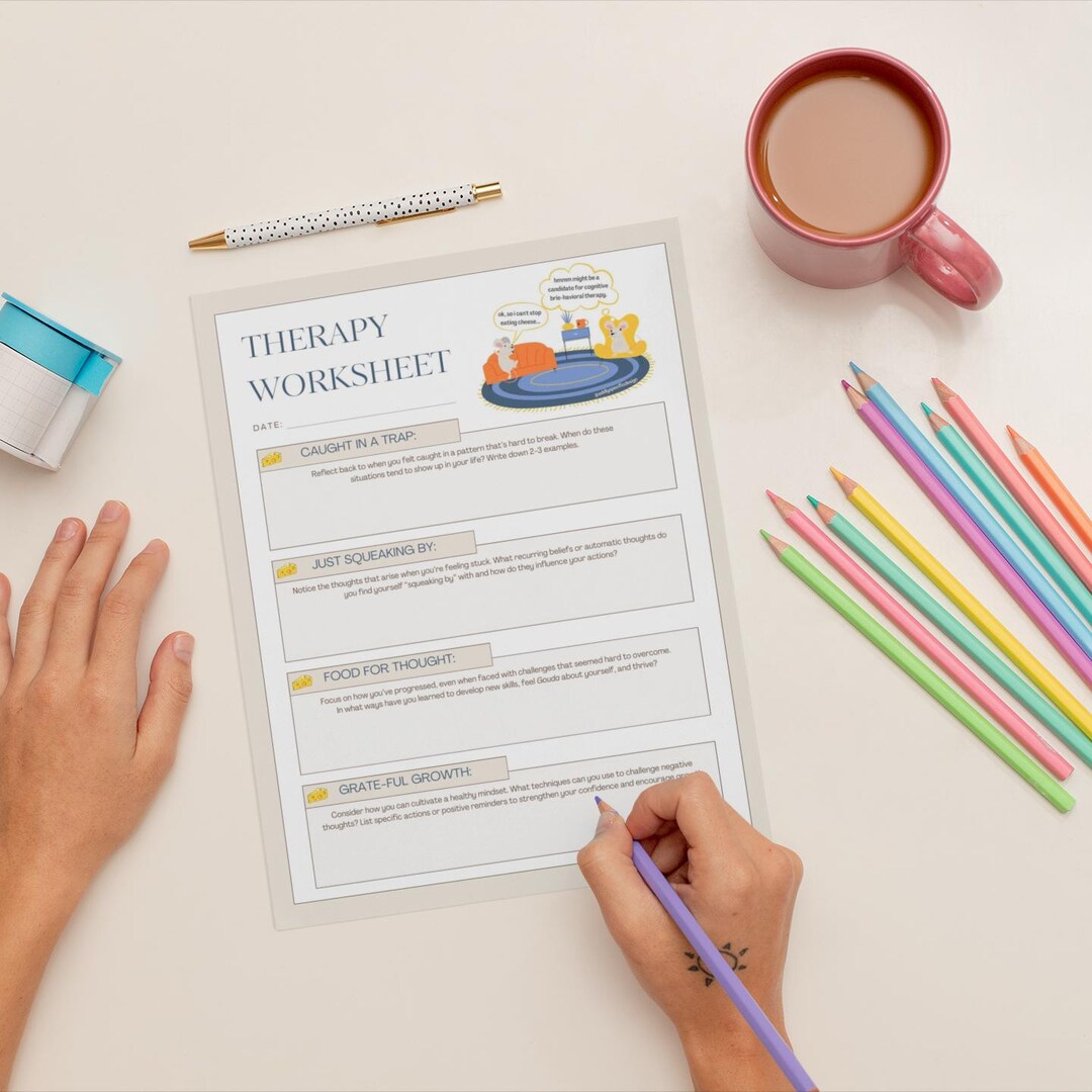 Printable Therapy Worksheet, Digital Therapy Work Sheet, CBT Therapy ...