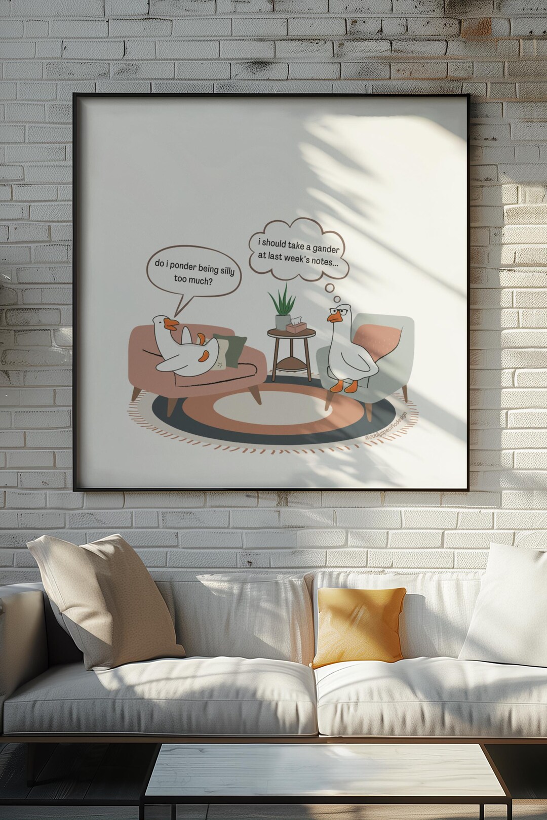 Funny Therapist Office Art With Silly Goose & Therapy Notes – Great ...