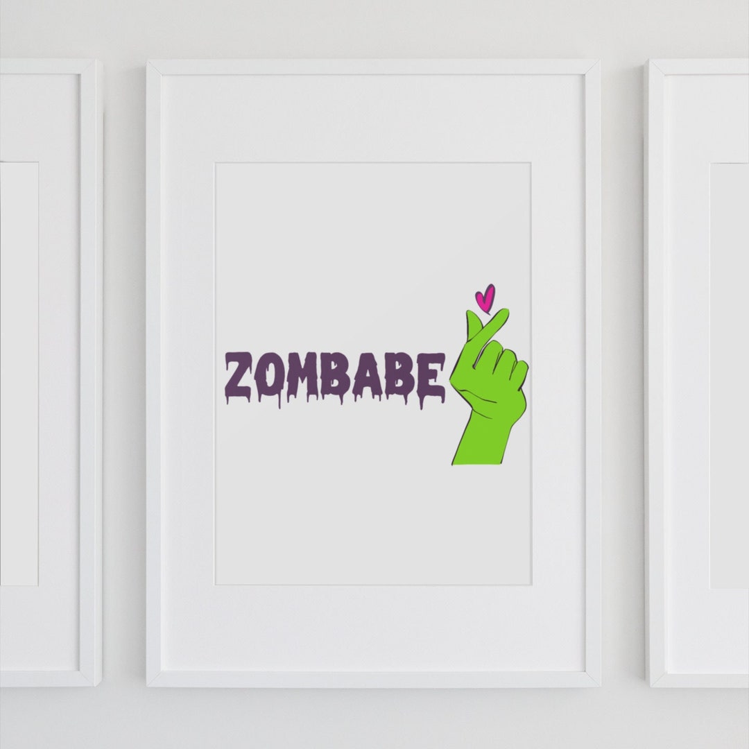Zombabe Printable Wall Art, Zombie Wall Art, Printables, Halloween Wall ...