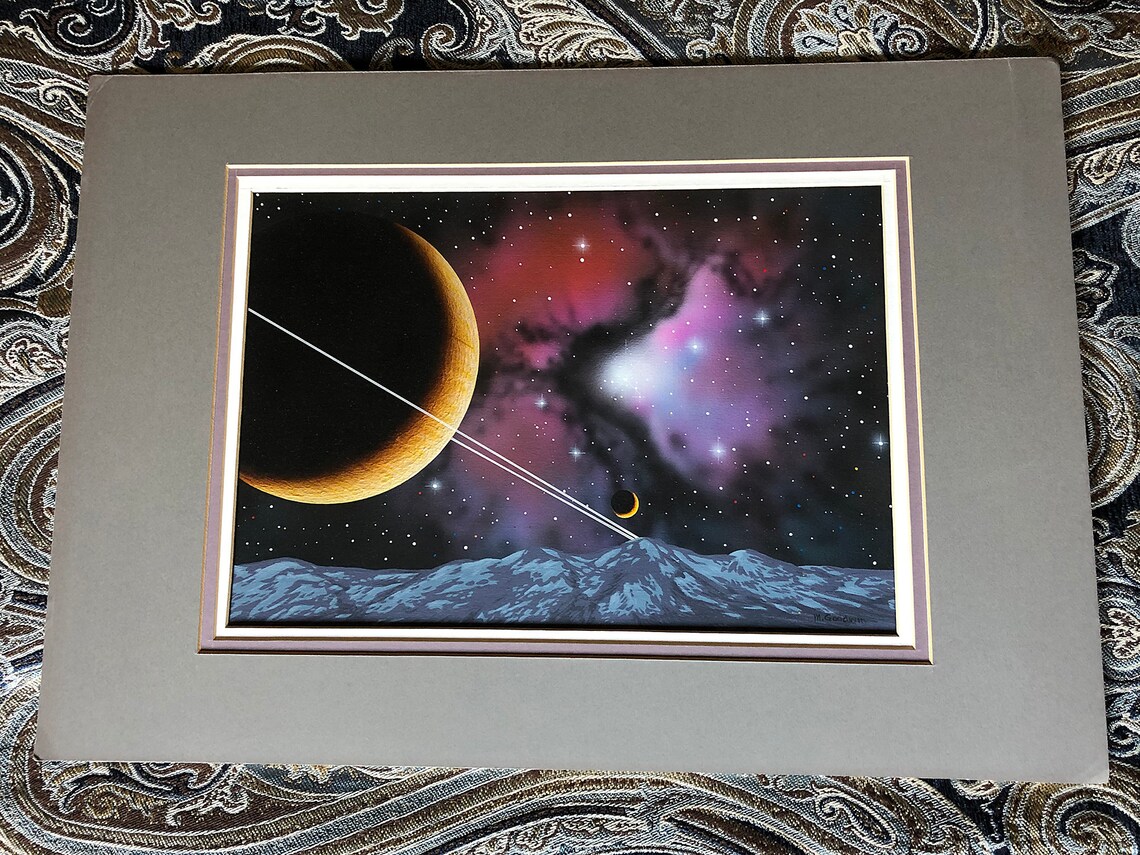 Saturn Rising Astronomical Illustration Saturn Like Planet | Etsy