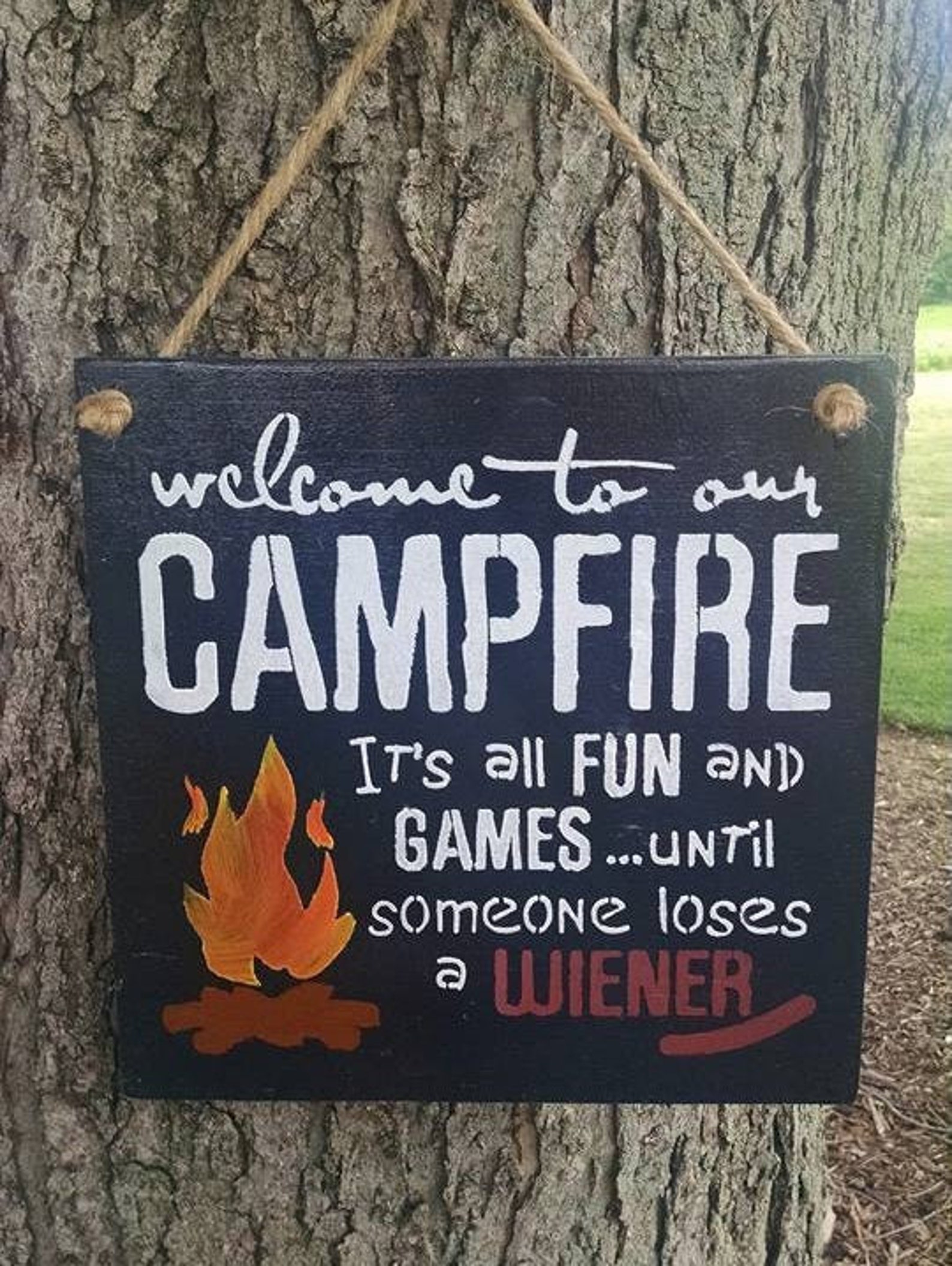 Wood Campfire Sign, Funny Wiener Sign, Fun & Games - Etsy