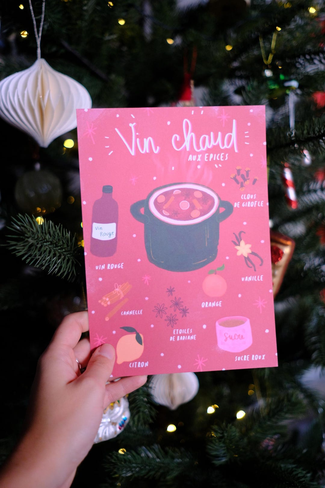 Mulled Wine, Illustrated Christmas Recipe Card - Etsy