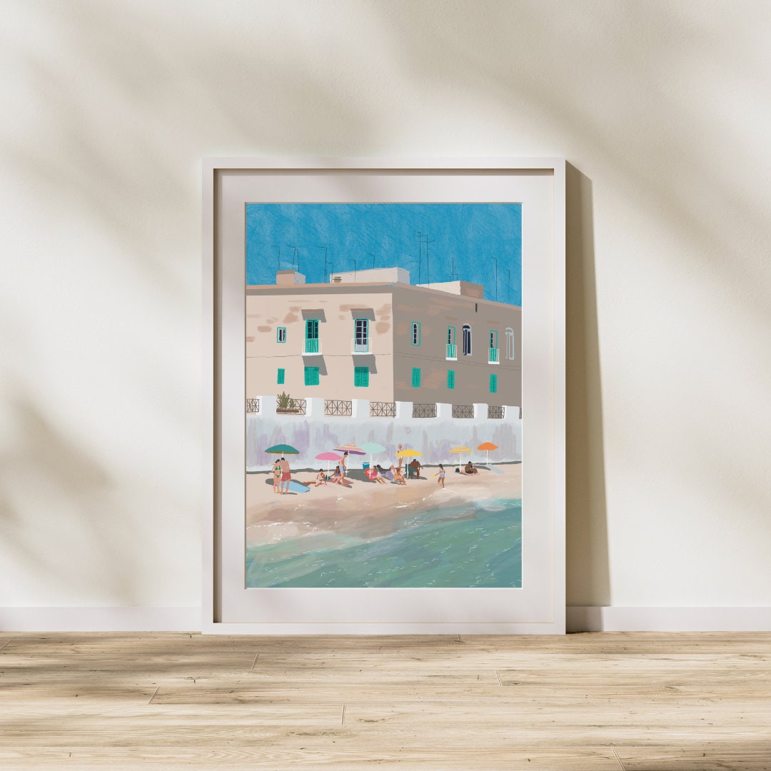 Monopoli Illustration, Italy Poster - Etsy