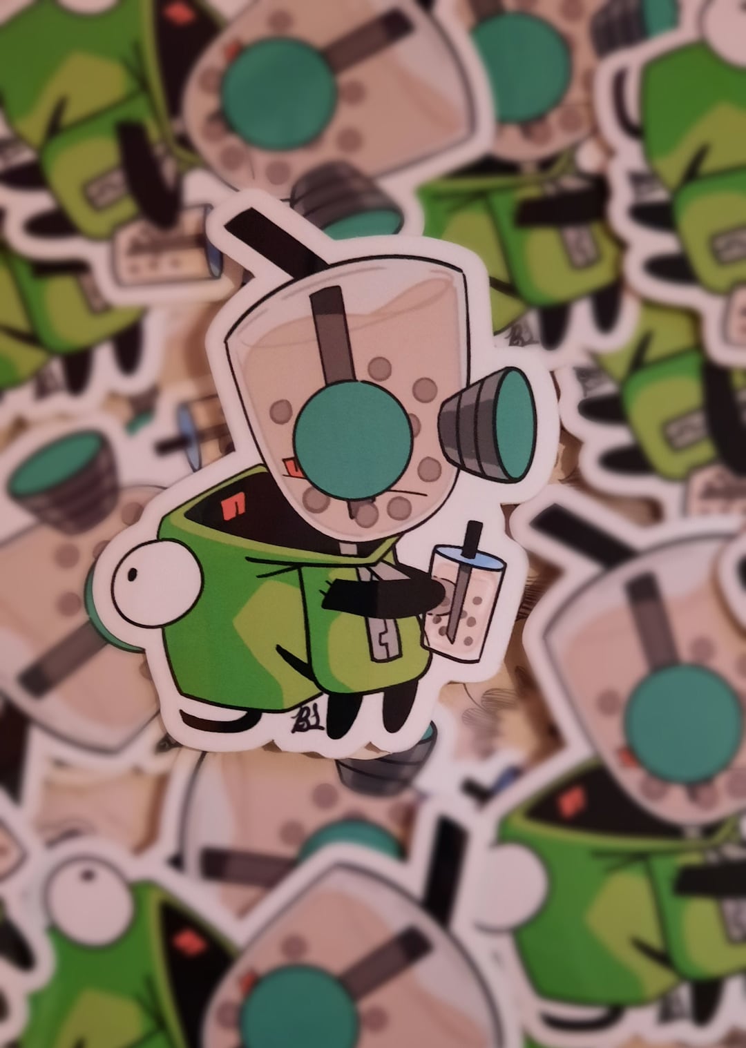 Bubble Tea GIR Sticker/waterproof Vinyl Sticker/invader Zim - Etsy