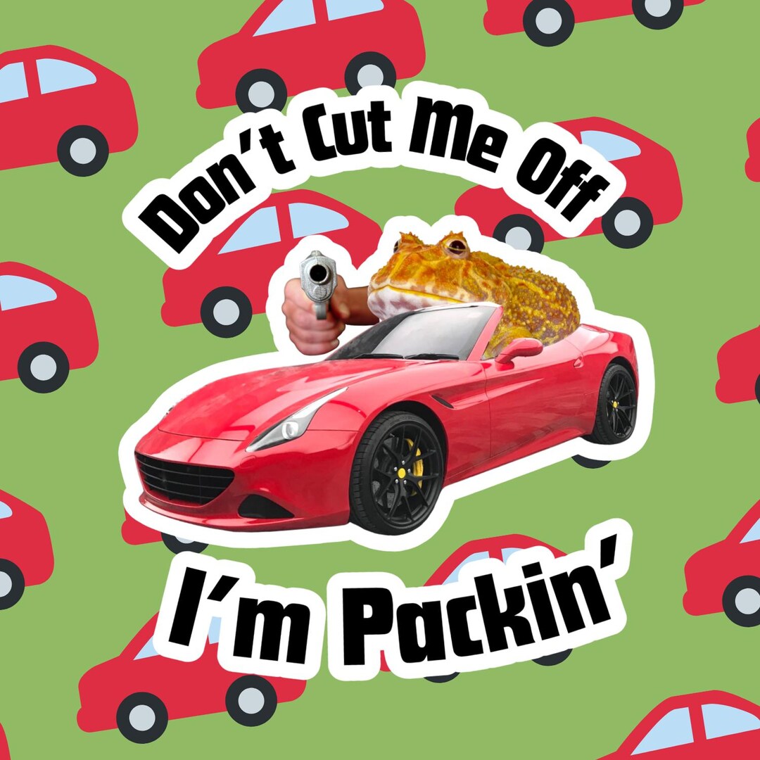 Driving Frog With Glock Die-cut STICKER, Humor Sticker, Bumper Sticker ...