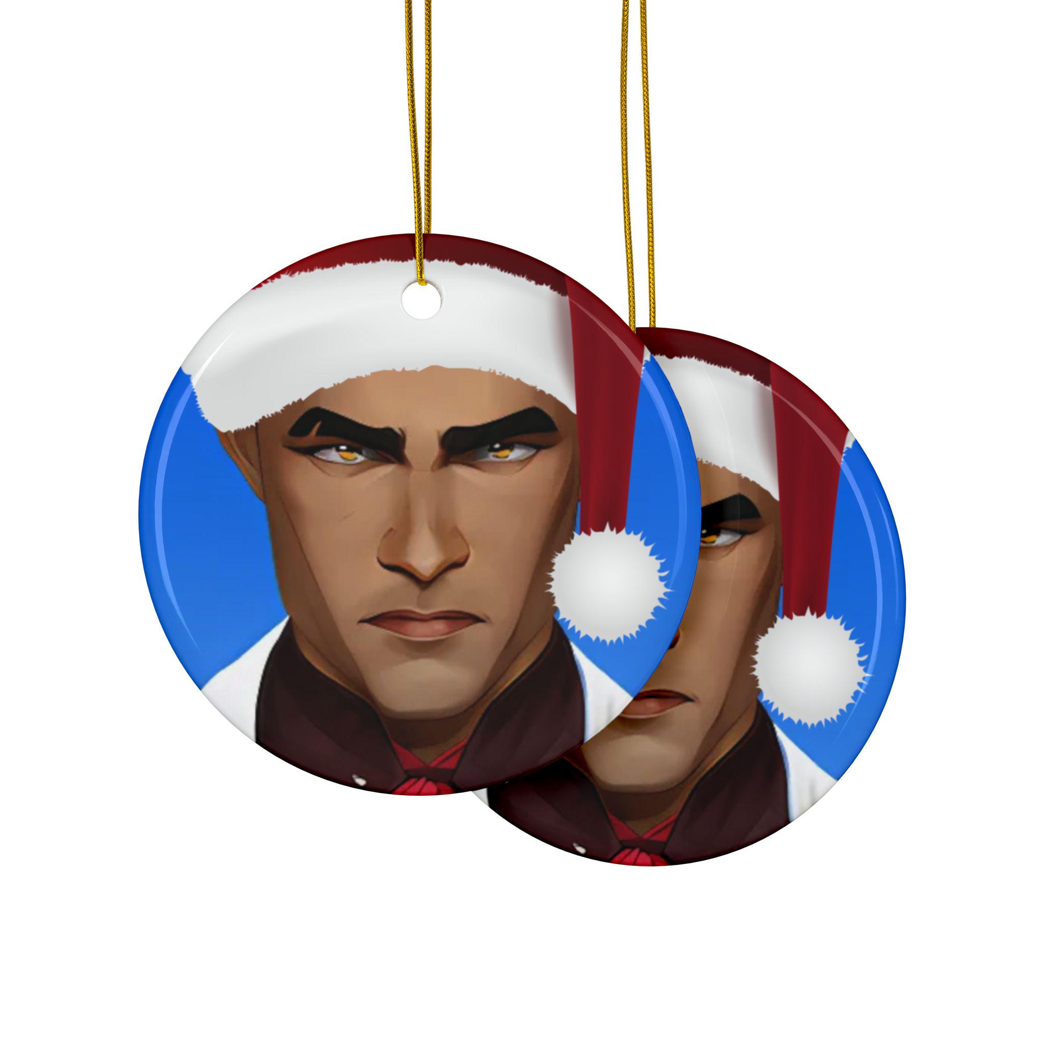 Santa Jayce Arcane Decorative Ceramic Ornaments, Double-sided, Holiday ...